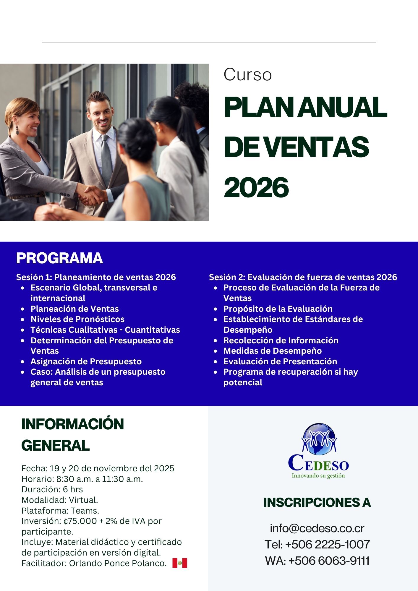 Cedeso - Plan anual de ventas 2026